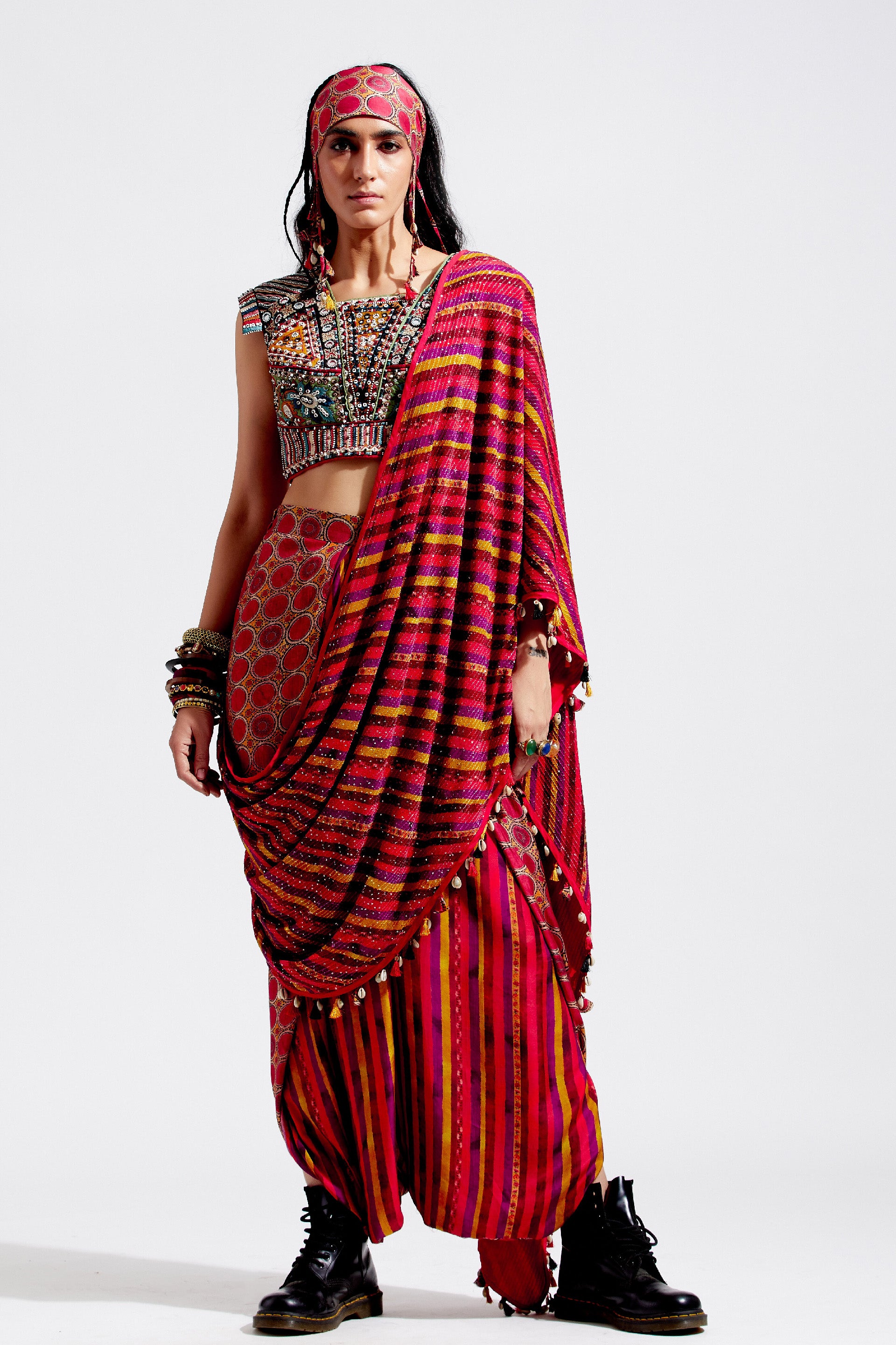 Sadhavi Drape Saree Sindoor – Melange Singapore