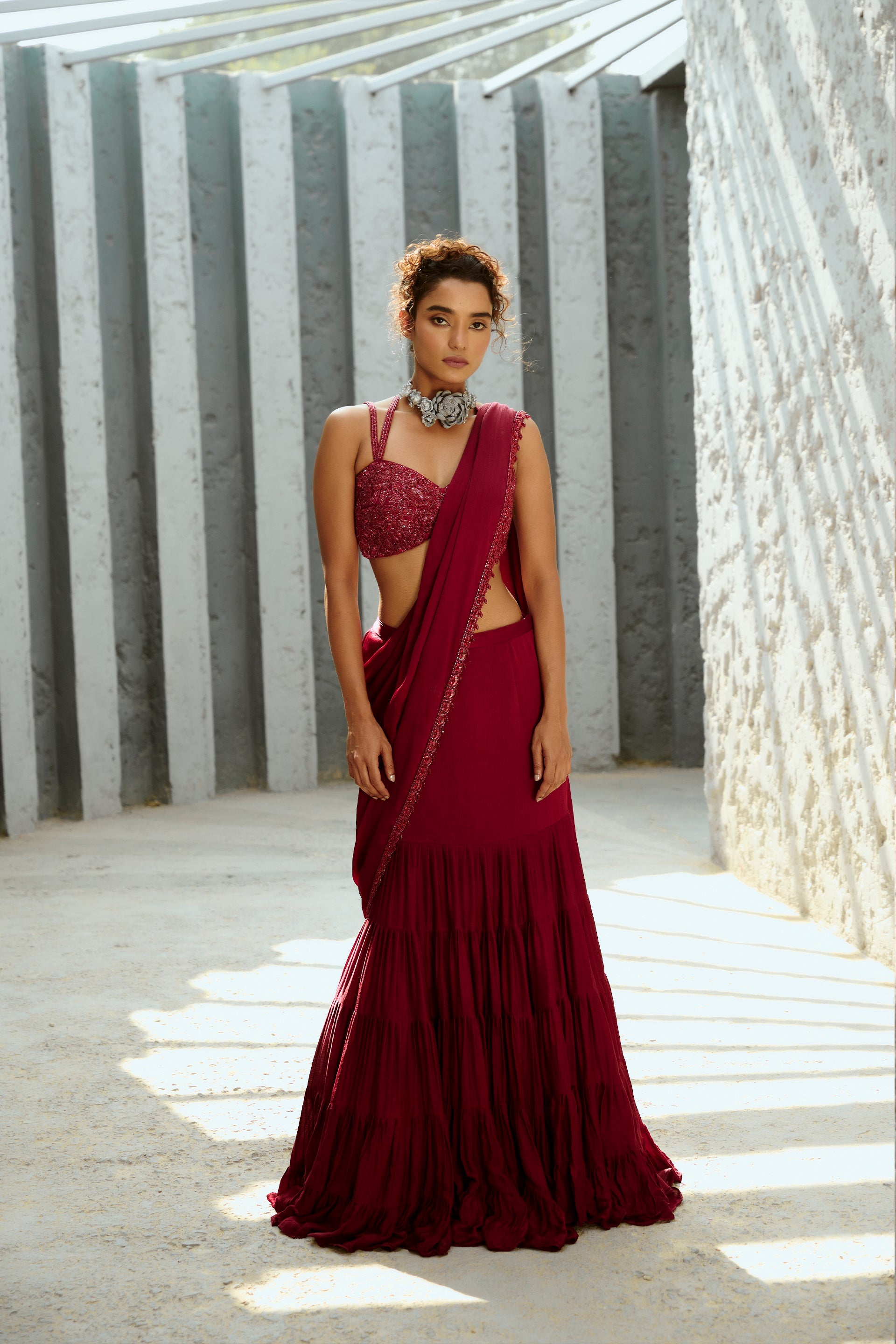 Aura Pre Drape Saree – Melange Singapore