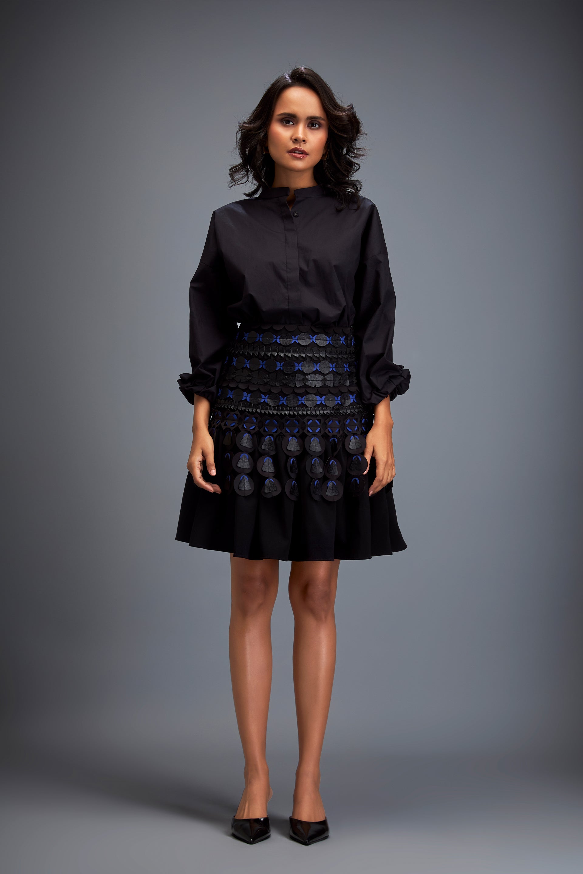 Structured Skirt With Layered Circular – Melange Singapore