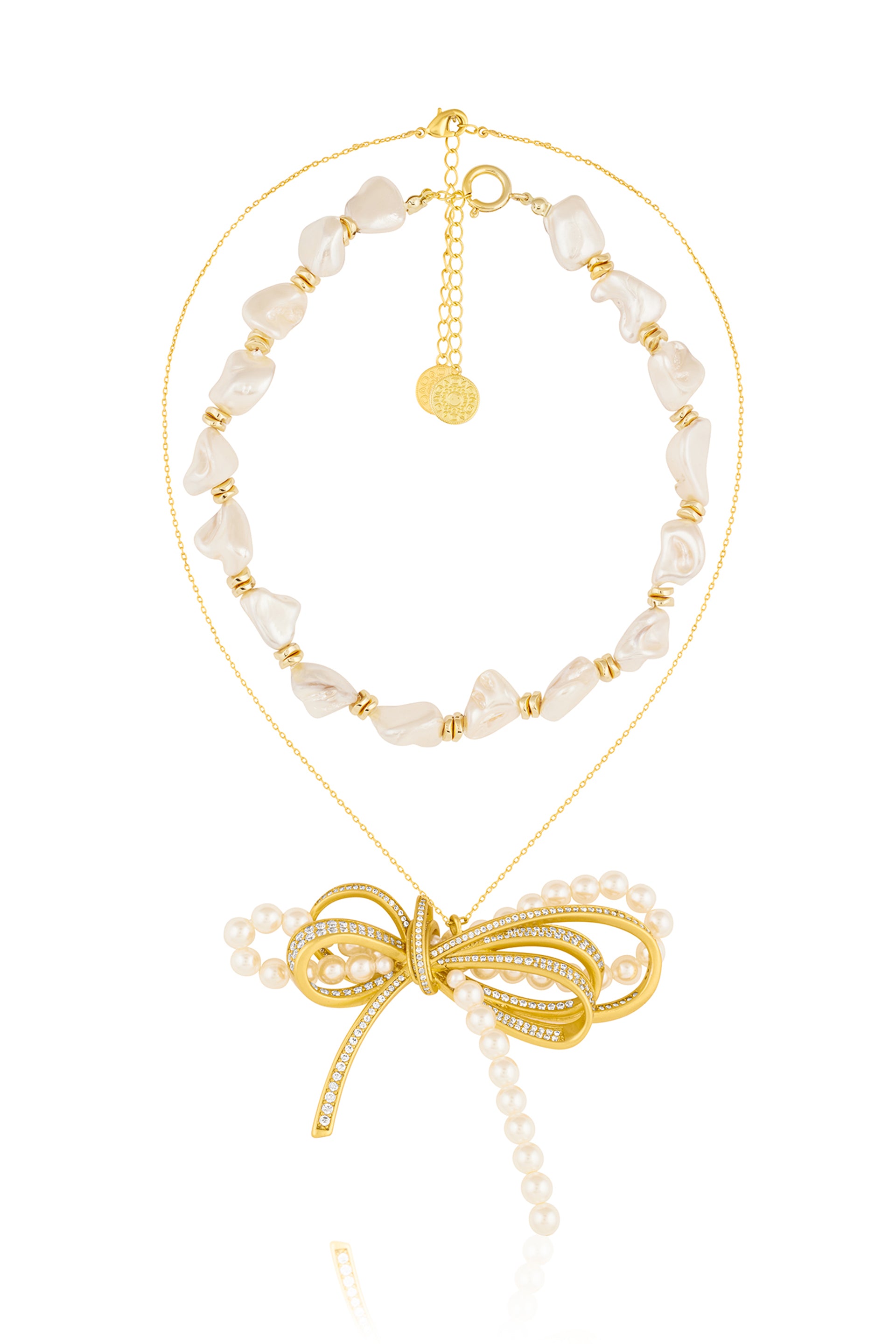 Demure Bow Layered Necklace – Melange Singapore