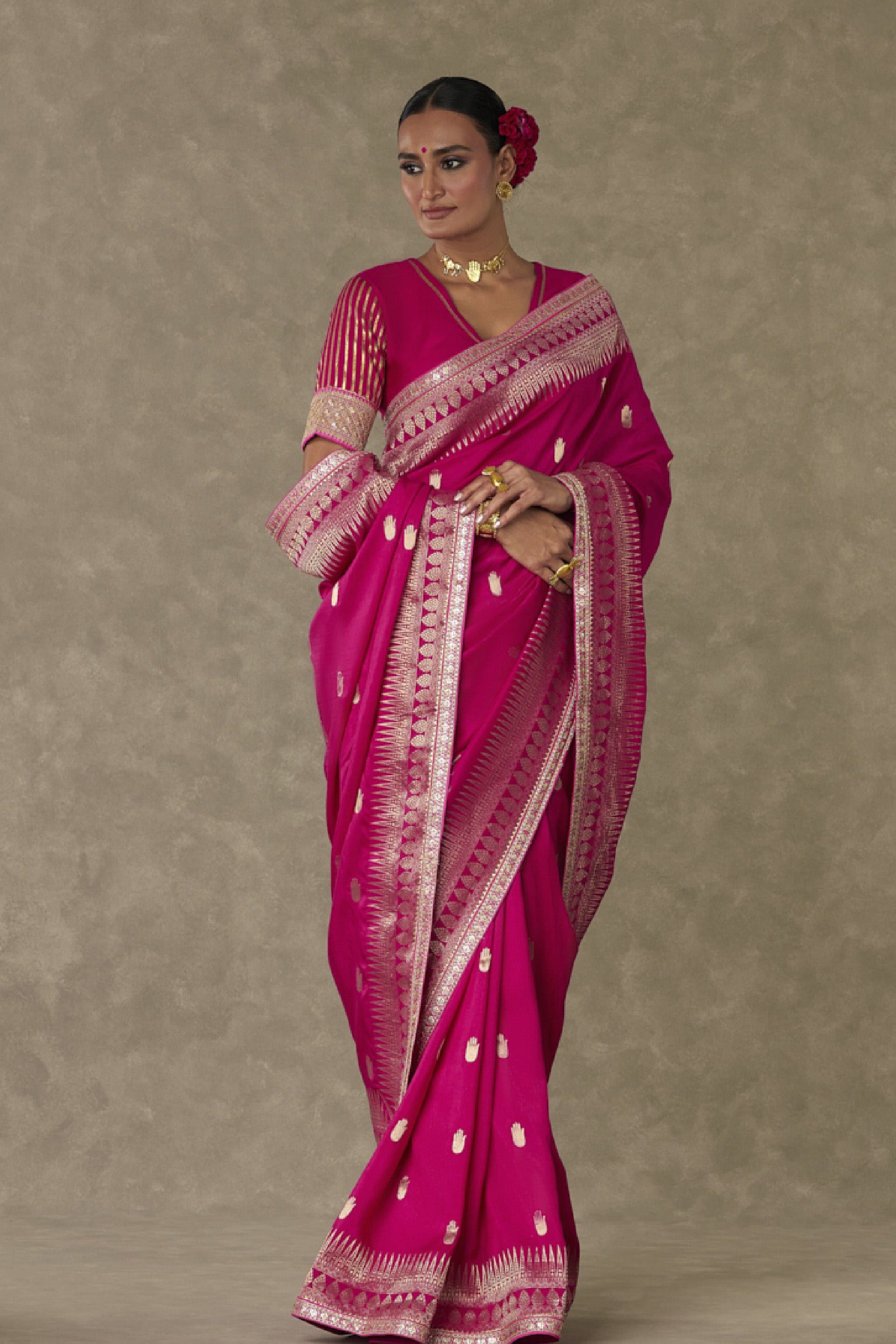Magenta Haath Phool Safree – Melange Singapore
