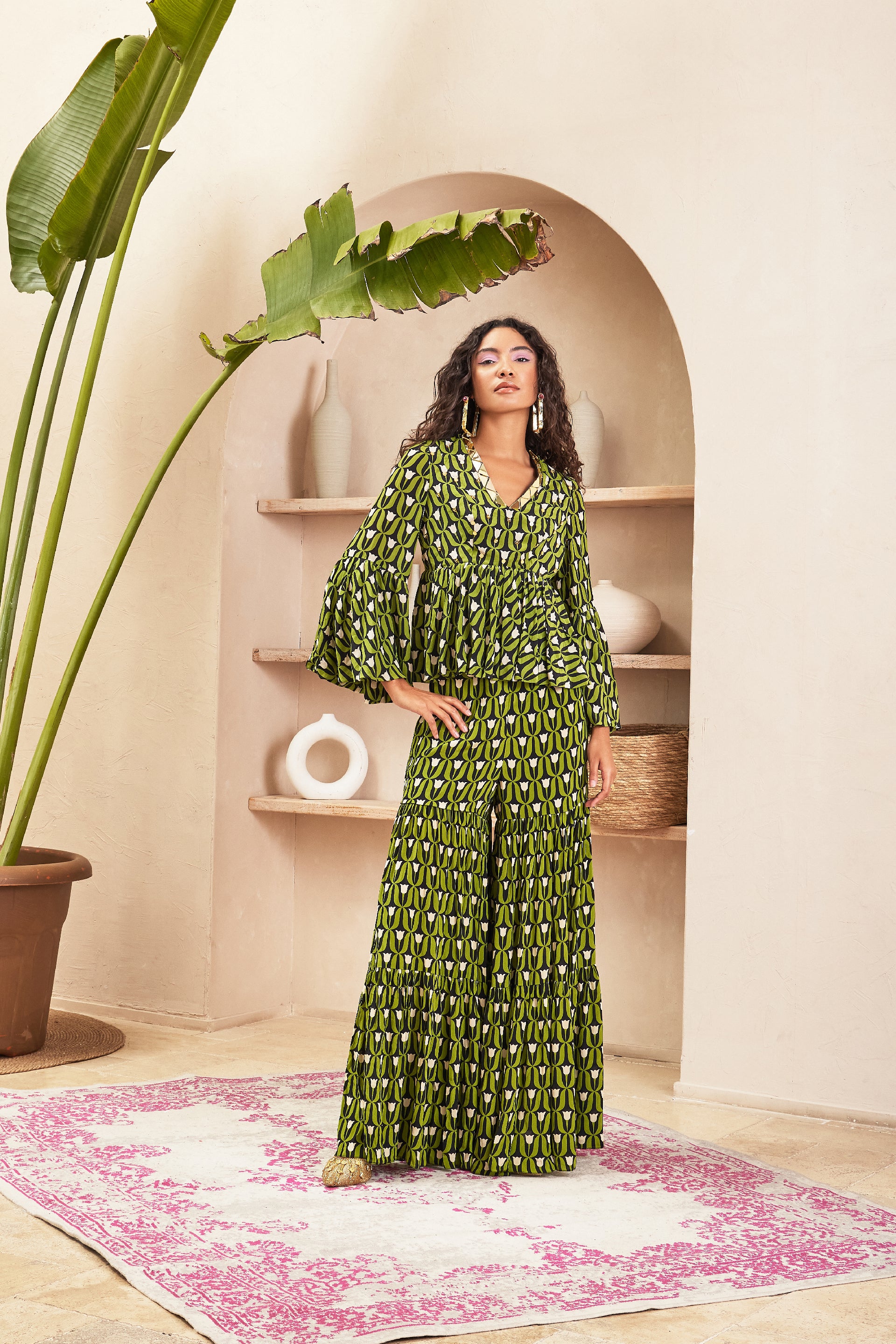 Sara Black Peplum Top And Pant Set – Melange Singapore