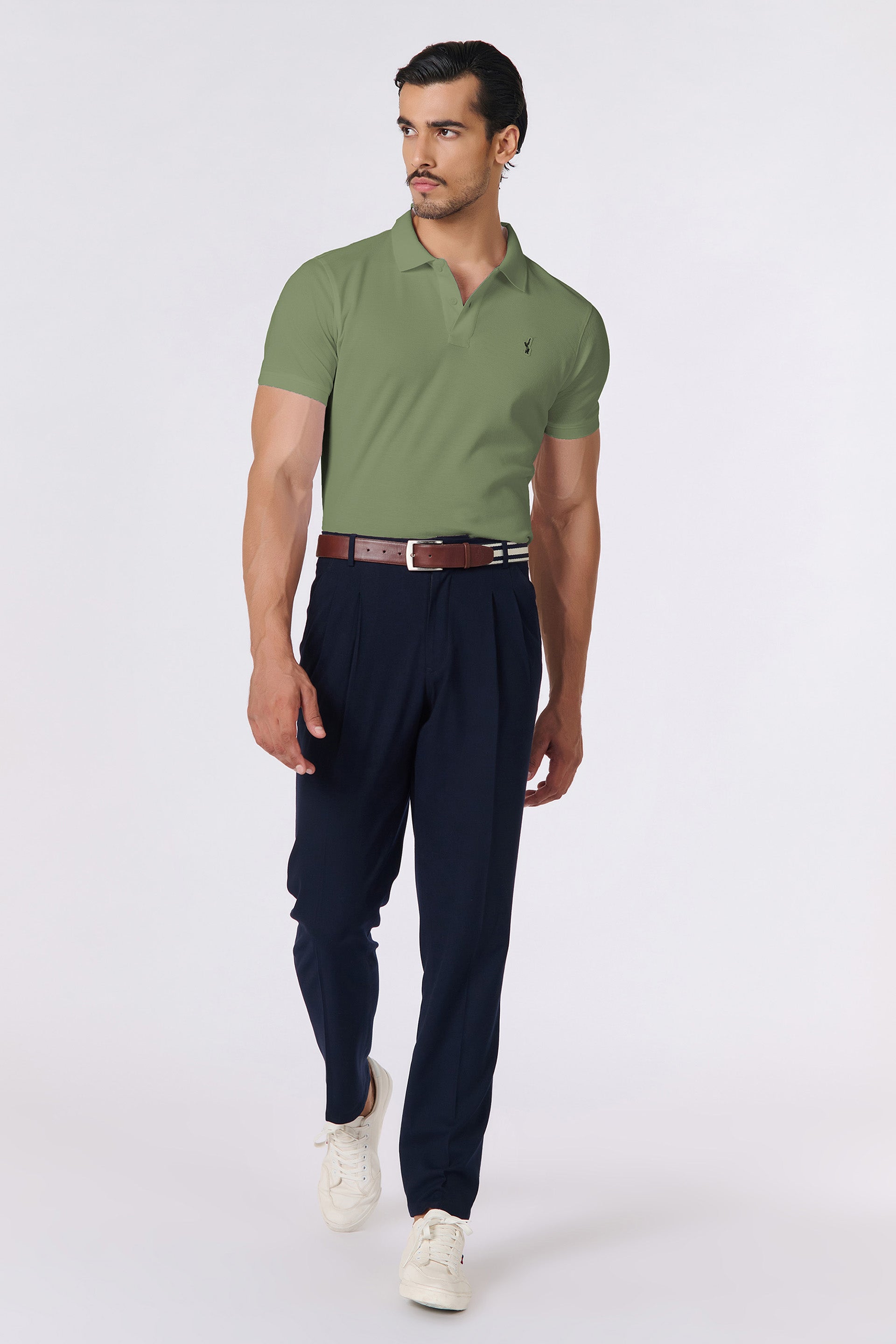 SNCC Sage Supima Pique Knit Shirt – Melange Singapore