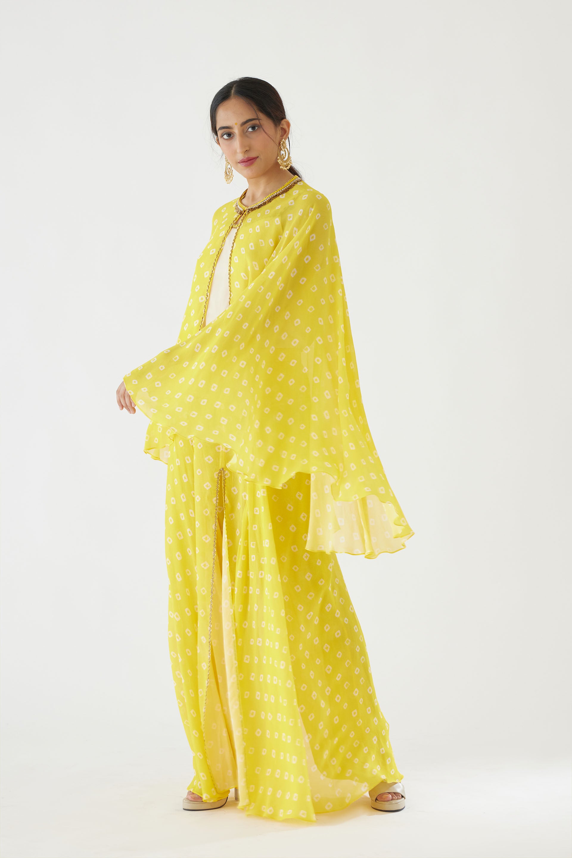 Yellow Bandani Print Sharara Set – Melange Singapore