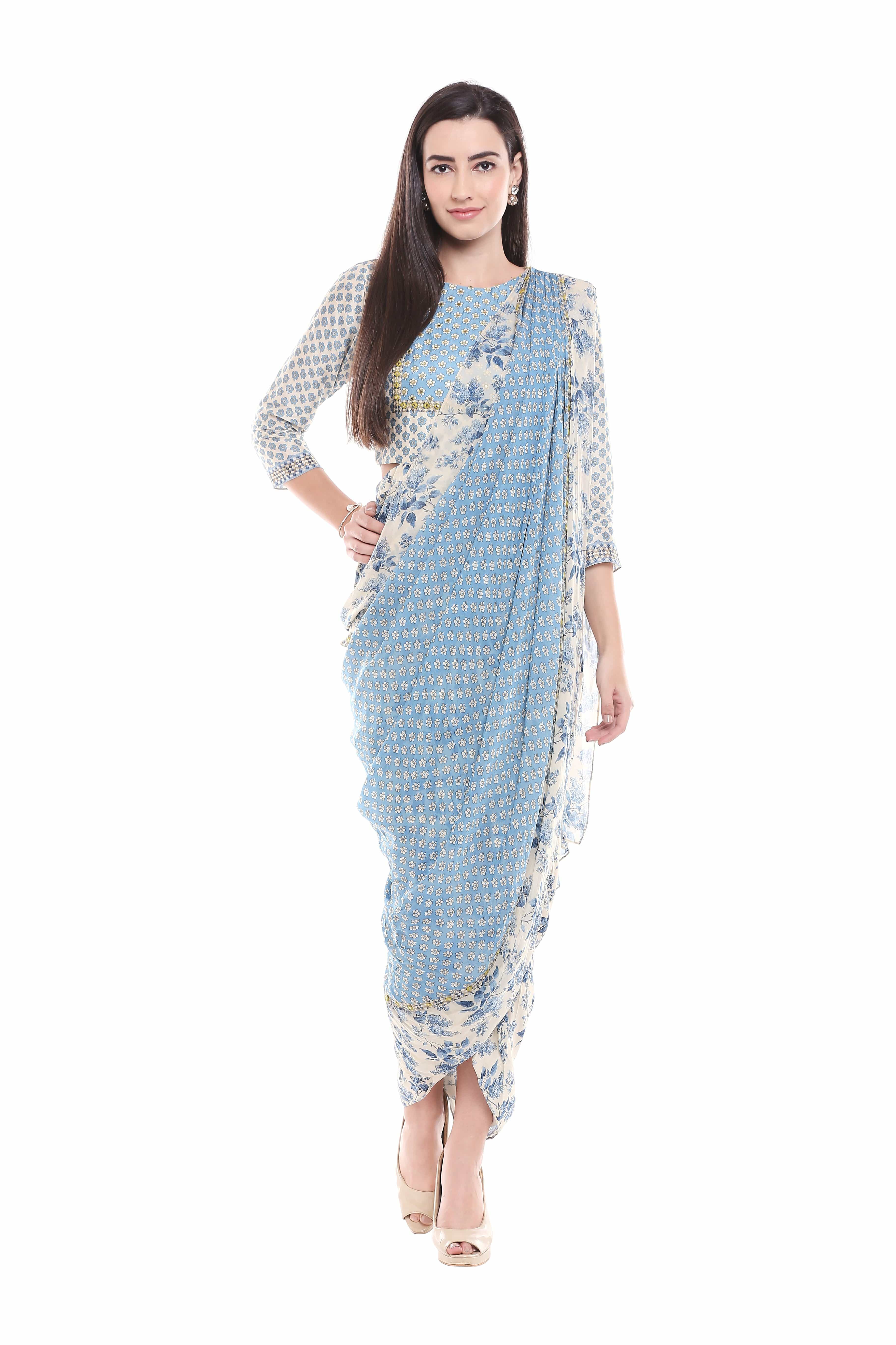 Draped Saree Dress – Melange Singapore