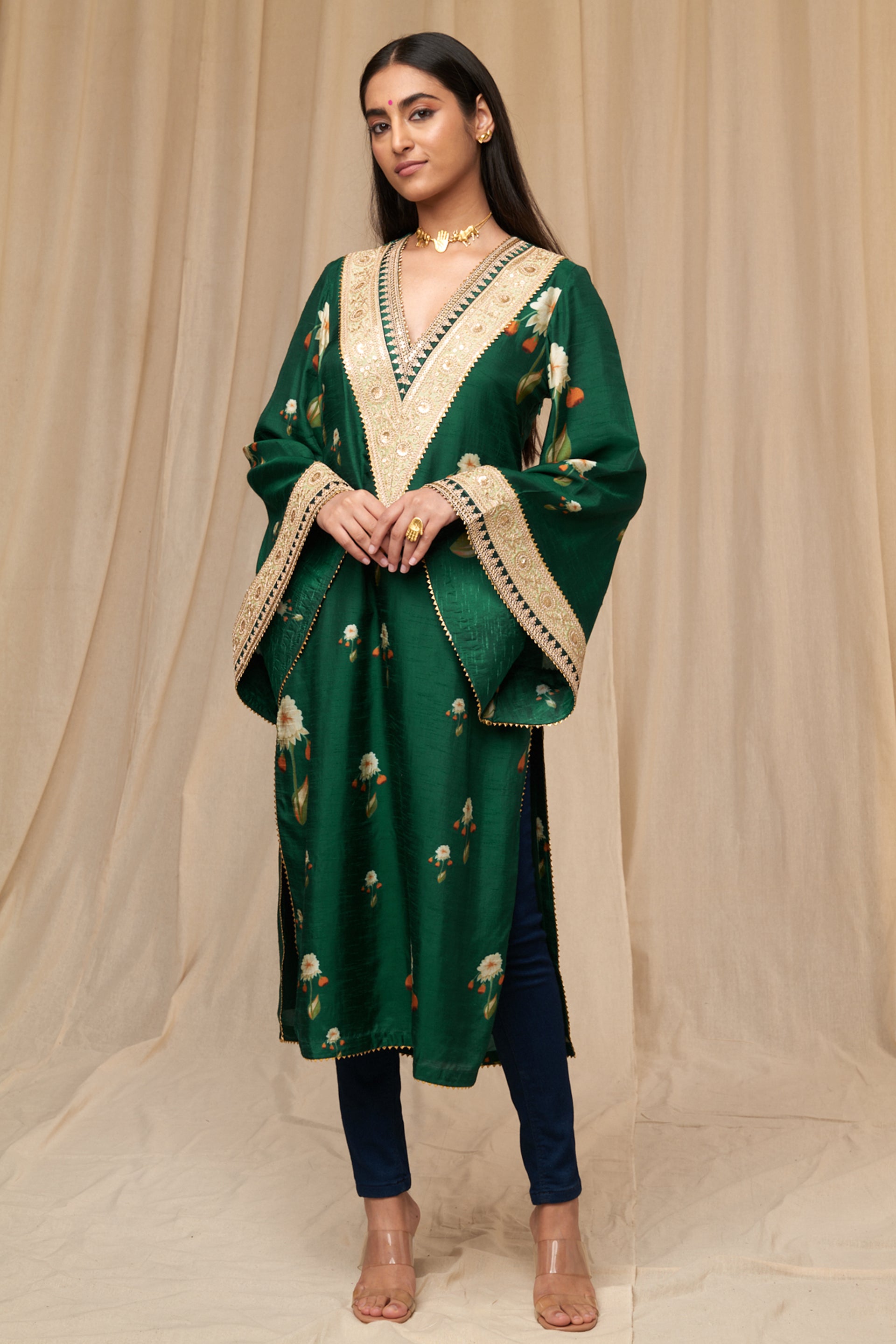 Bottle Green Buttercup Kurta – Melange Singapore